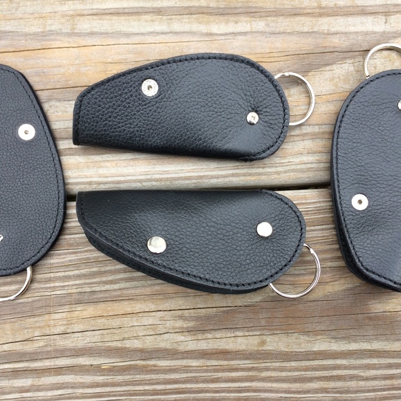 Handmade | Accessories | Lot Of 4 Car Key Chains Black Genuine Leather ...